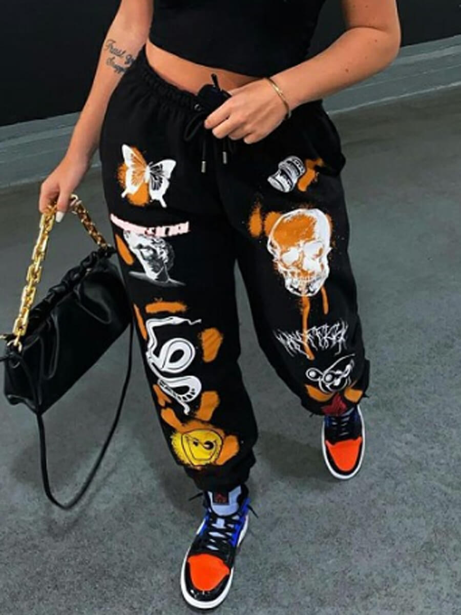 LW Cartoon Butterfly Print Pants Sale | LovelyWholesale