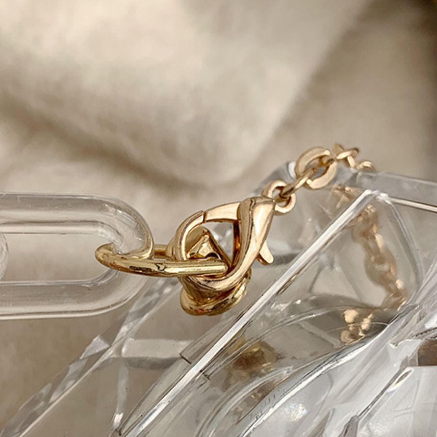 Lovely Casual See-through Chain Strap Clear Lucite Crossbody BagLW ...