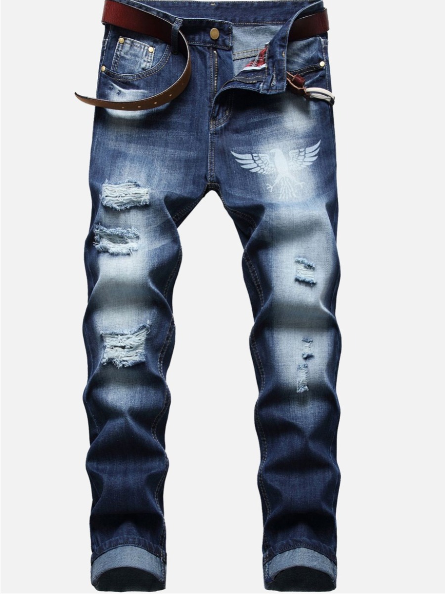 LW Men Ripped Gradient Jeans Sale | LovelyWholesale