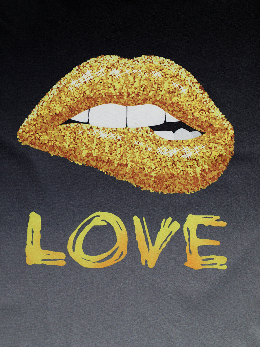 LW Gradient Lip Print Pants Set Sale | LovelyWholesale